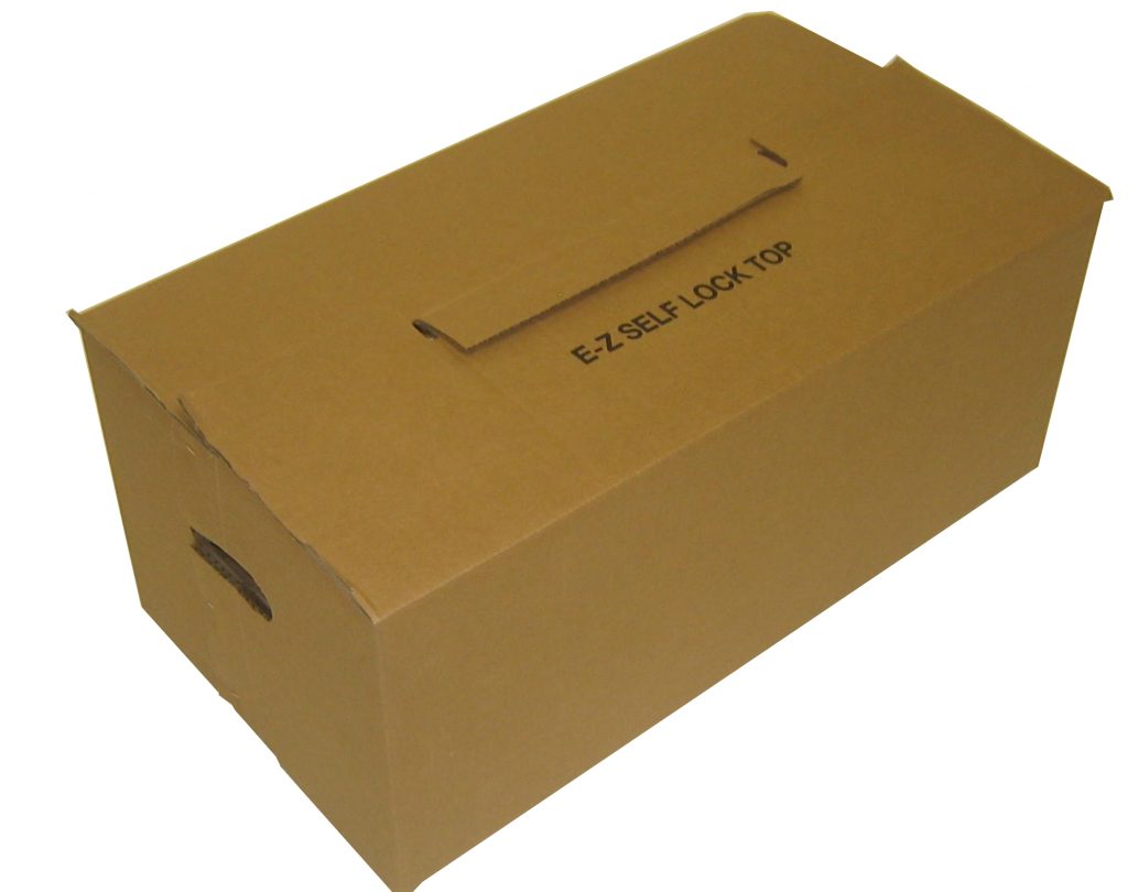 Tapeless Tote Box with Handles• 24″ x 12″ x 10″ – The Box Spot